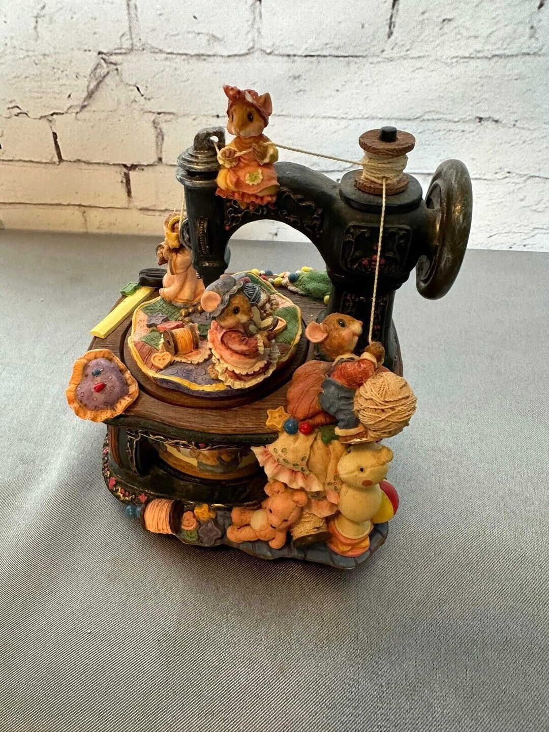 Mice Playing on Sewing Machine Music Box - Plays “we’ve Only Just Began ...