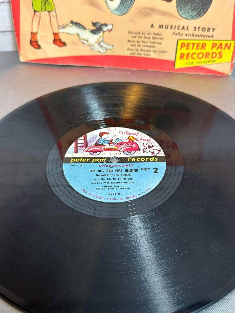 Peter Pan Records the Big Red Fire Engine Unbreakable Record - Etsy