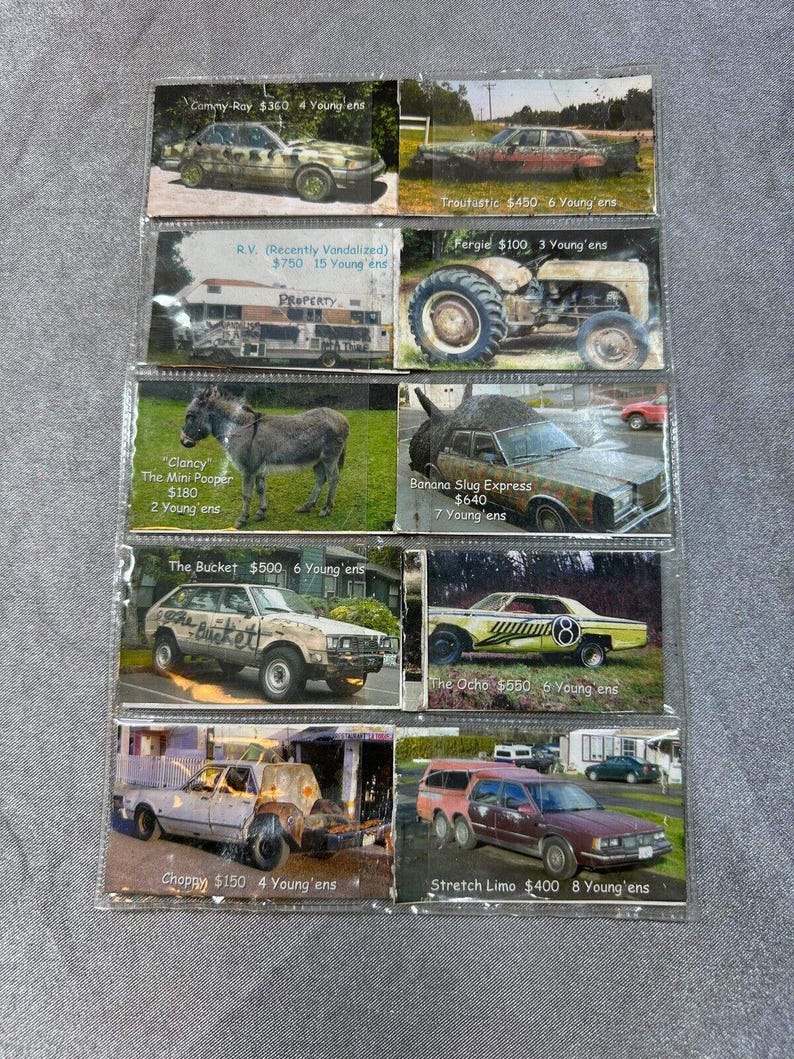 Funny Redneck Vehicle Game Cards TNO - Etsy