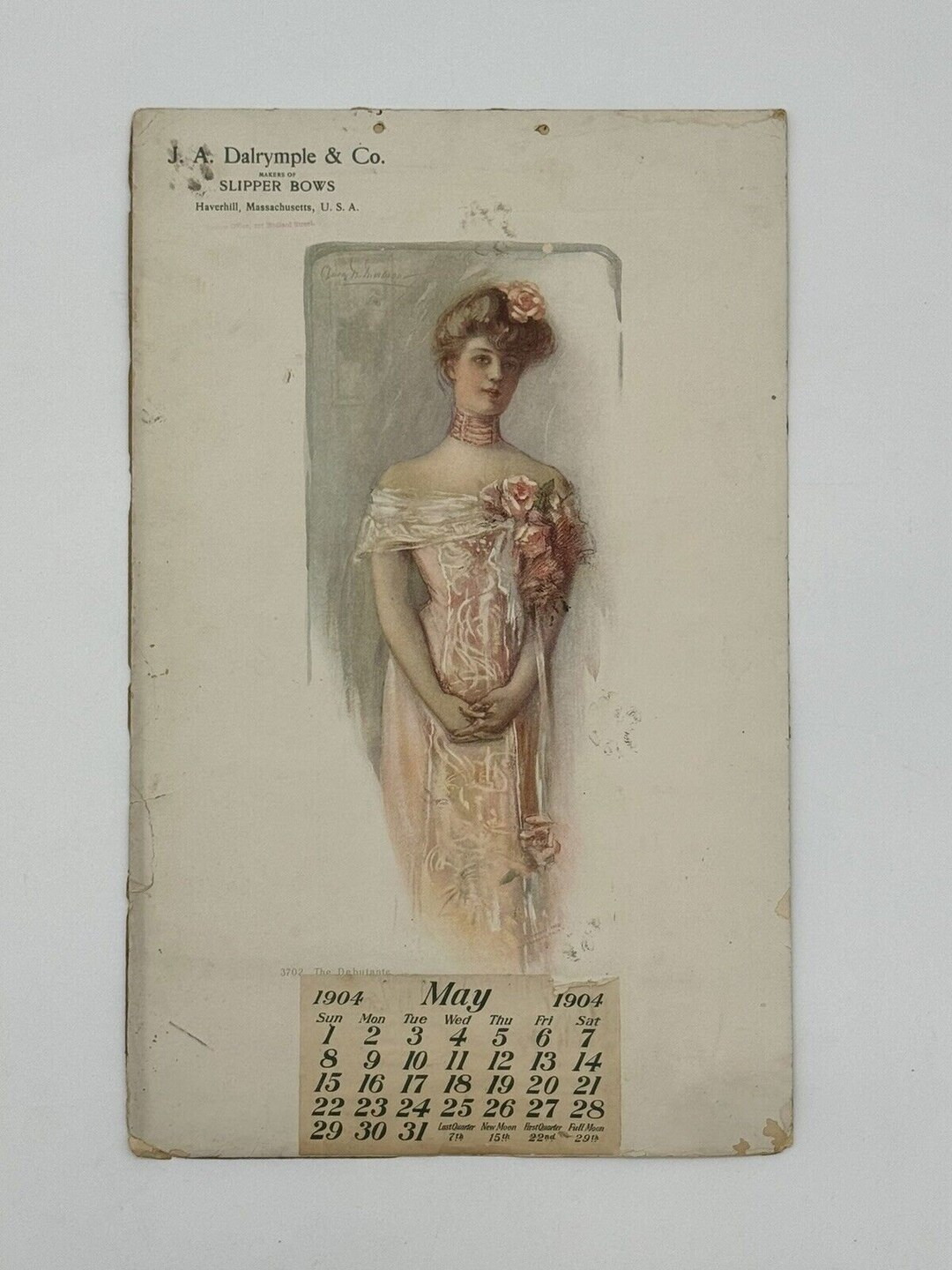 Beautiful Vintage Watercolor Painting 1904 Calander Victorian Era RARE ...