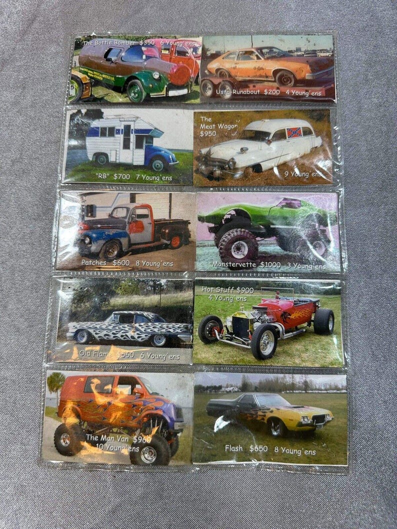 Funny Redneck Vehicle Game Cards TNO - Etsy
