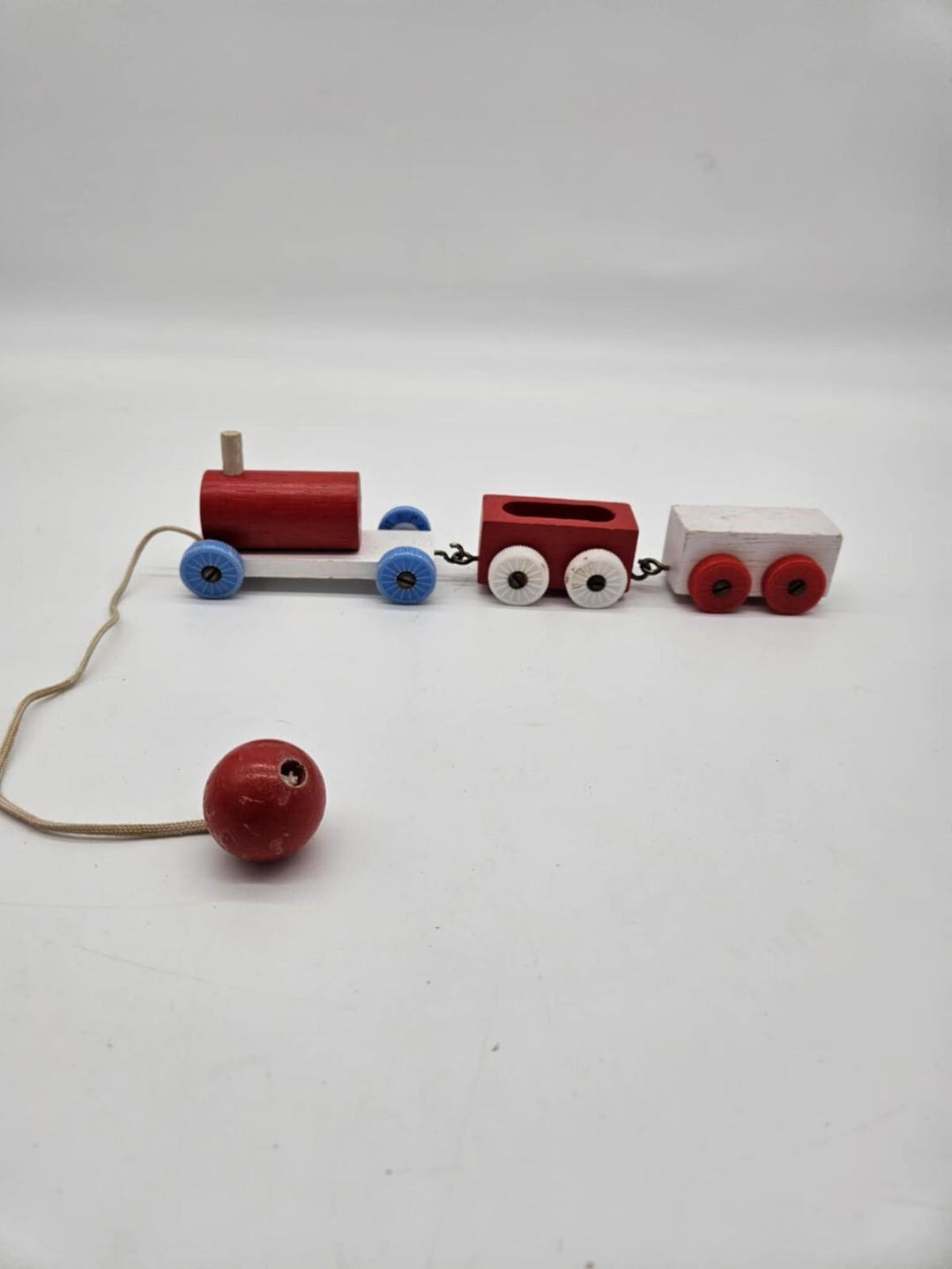 Vintage Wooden Pull Train - Etsy