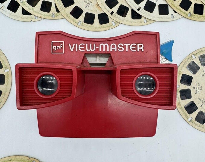 1950S Vintage Gaf View-master Red/white Viewer W/ 36 Rare Reels Vty Fnf ...