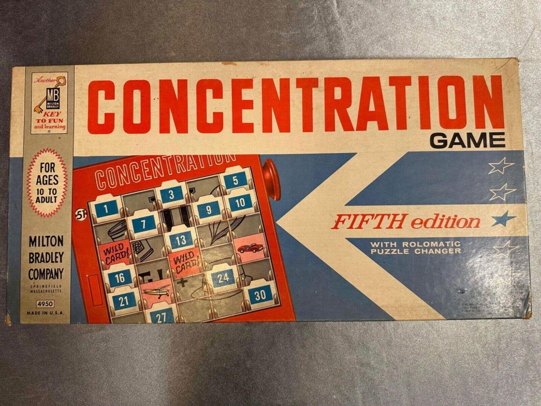 Milton Bradley Org Concentration Board Game MCM 5th Edition 1962 4950 ...