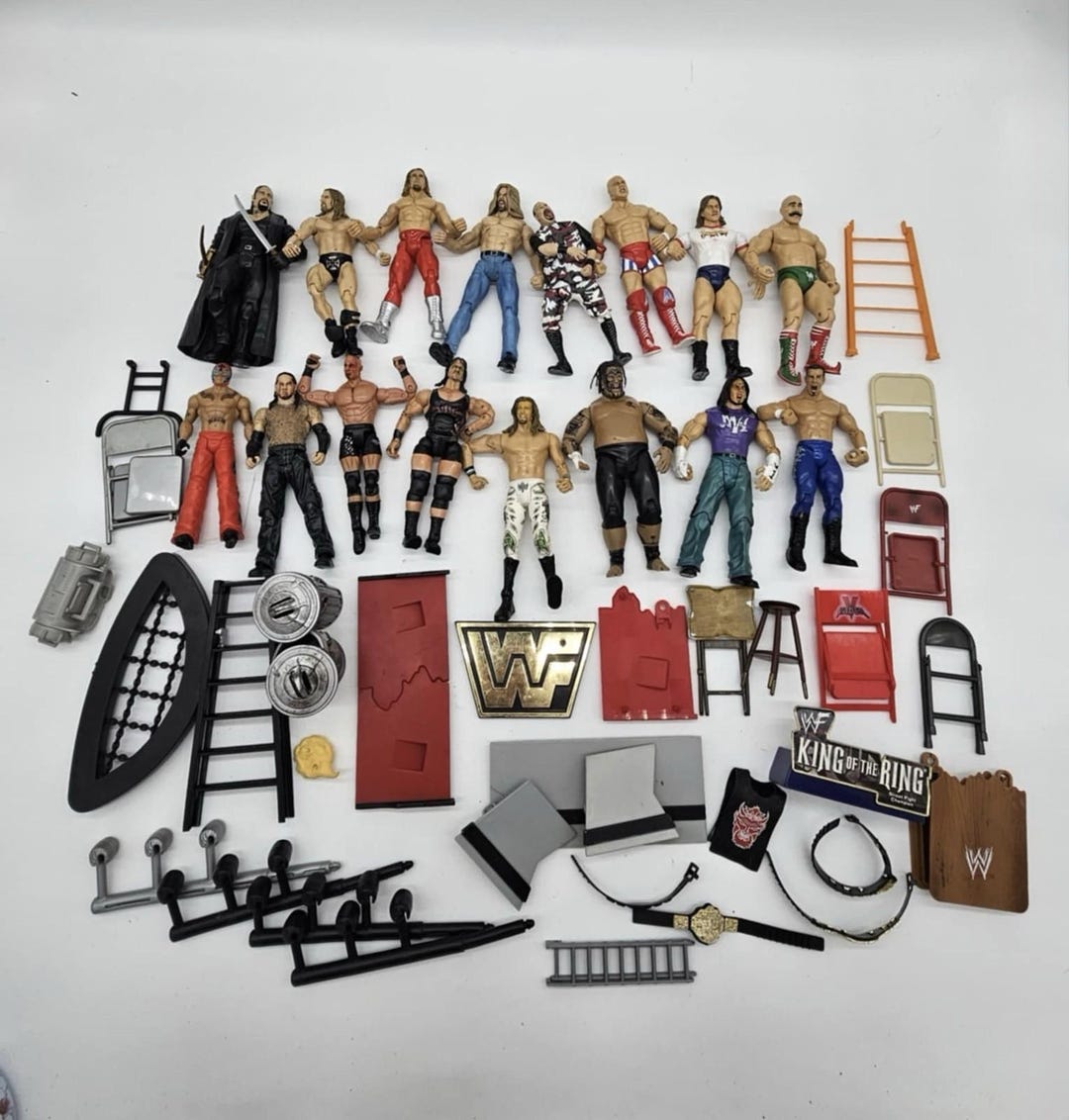 WWE WWF Vintage Wrestling Action Figure Lot W/ Accessories - Etsy