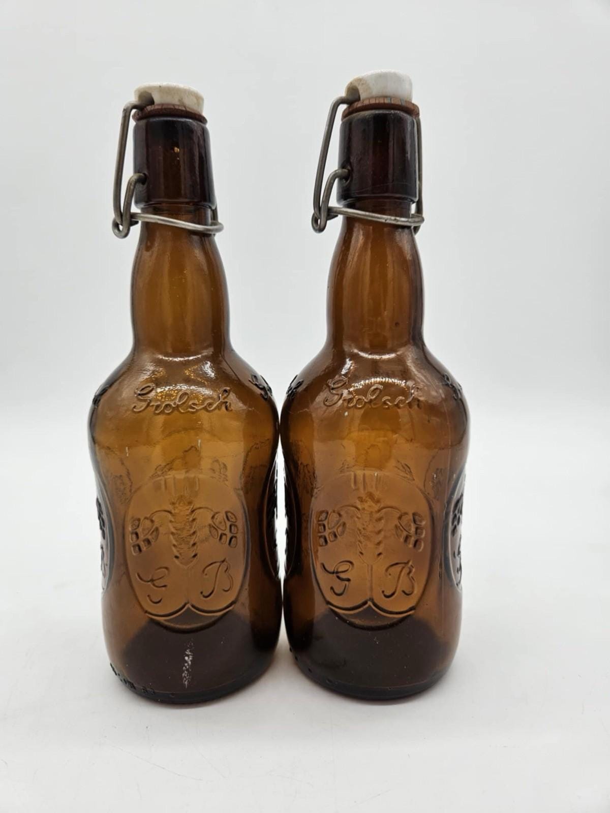 Vintage Grolsch Beer Bottle Amber Glass Porcelain Swing Top - Etsy