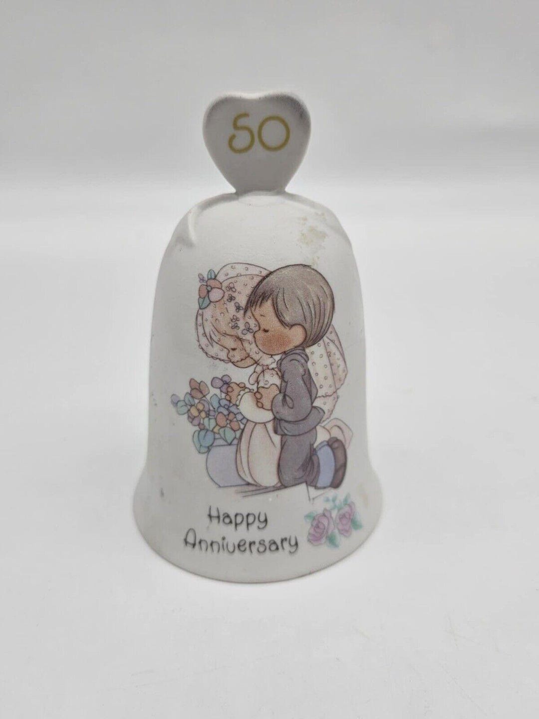 Vintage Enesco Precious Moments Bell 50th Wedding Anniversary Couple ...