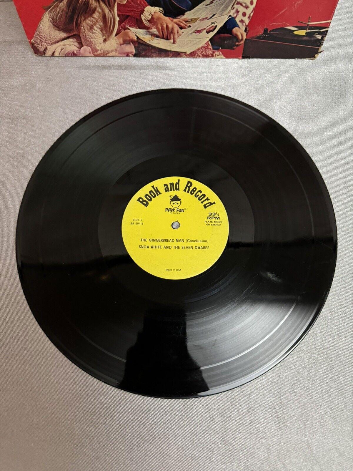 Peter Pan, Snow White, Gingerbread Man Vinyl LP Book & Record Peter Pan ...