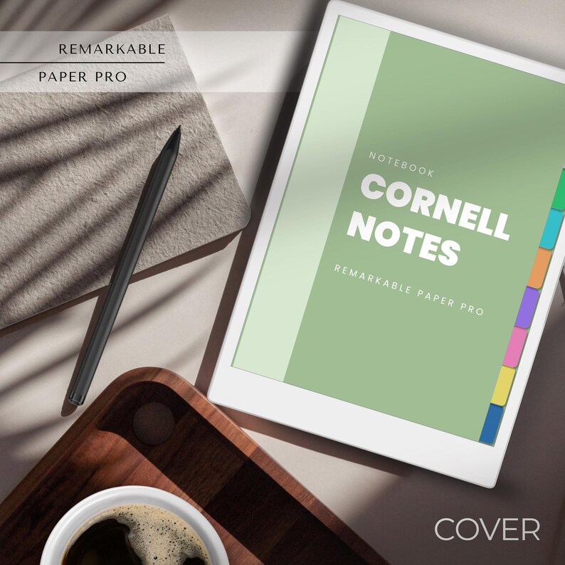 Cornell Notes for Remarkable Paper Pro | Hyperlinked PDF Notebook Color ...