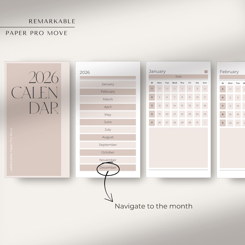 2026 Calendar for Remarkable Paper Pro Move | Remarkable Calendar ...