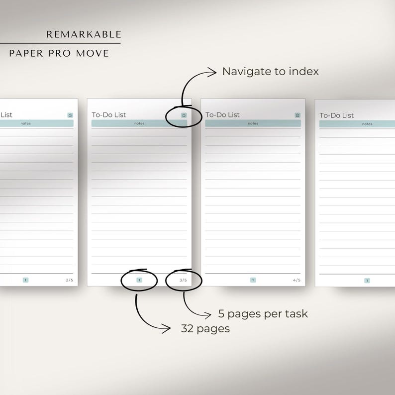 To-do List for Remarkable Paper Pro Move | Remarkable Task Tracker ...