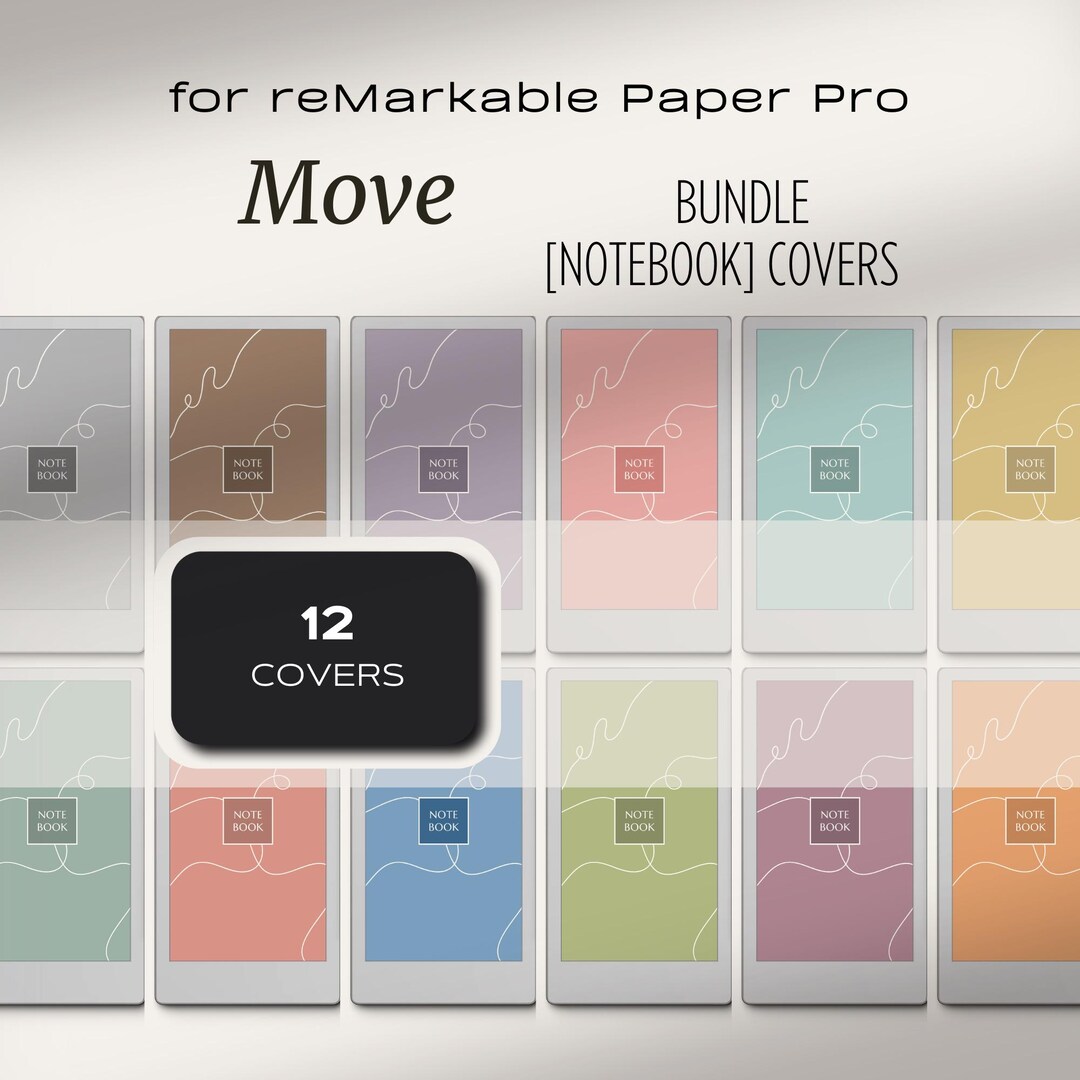Notebook Covers for Remarkable Paper Pro Move | Notebook Cover Bundle ...