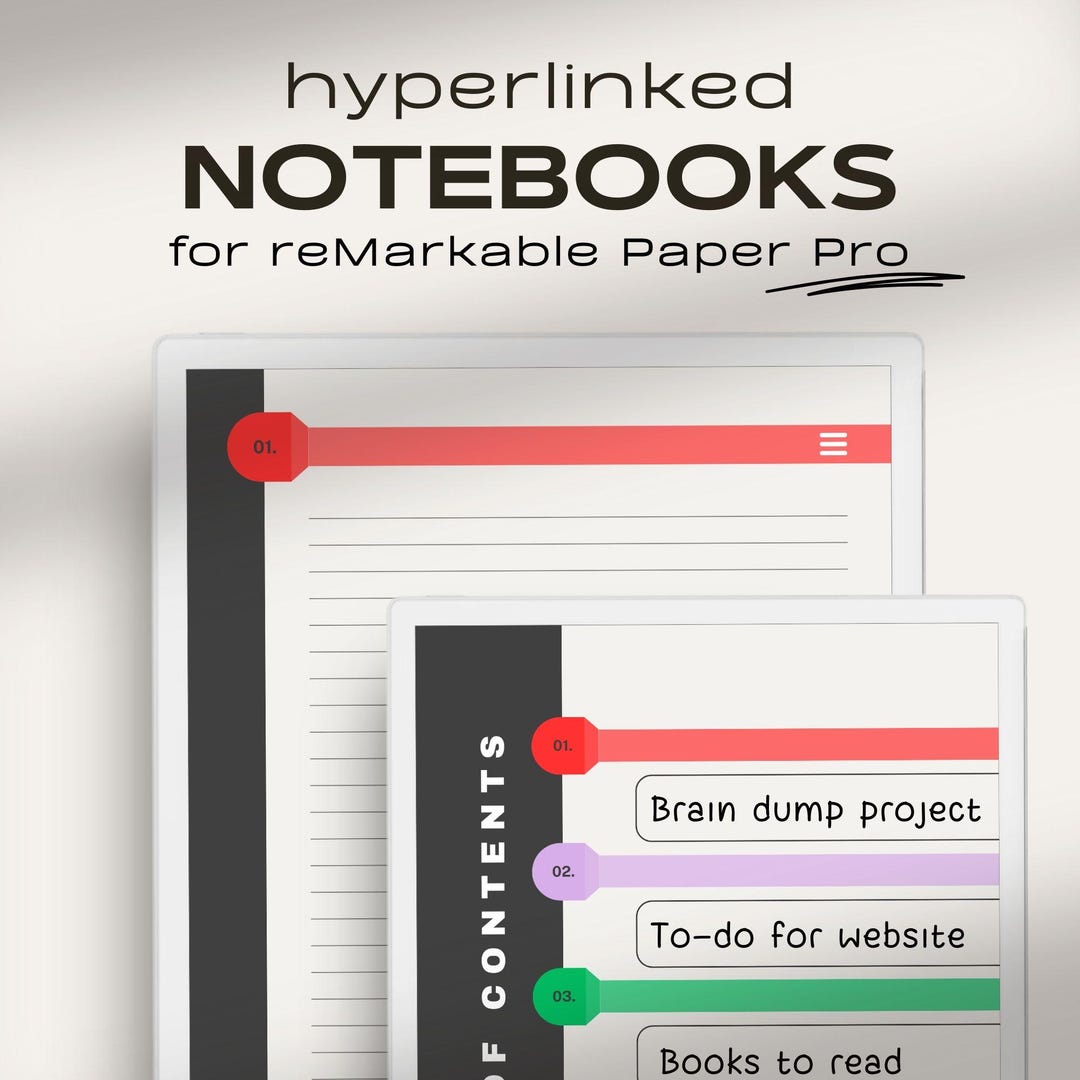 Notebook Bundle for Remarkable Paper Pro | Make Your Own Index ...