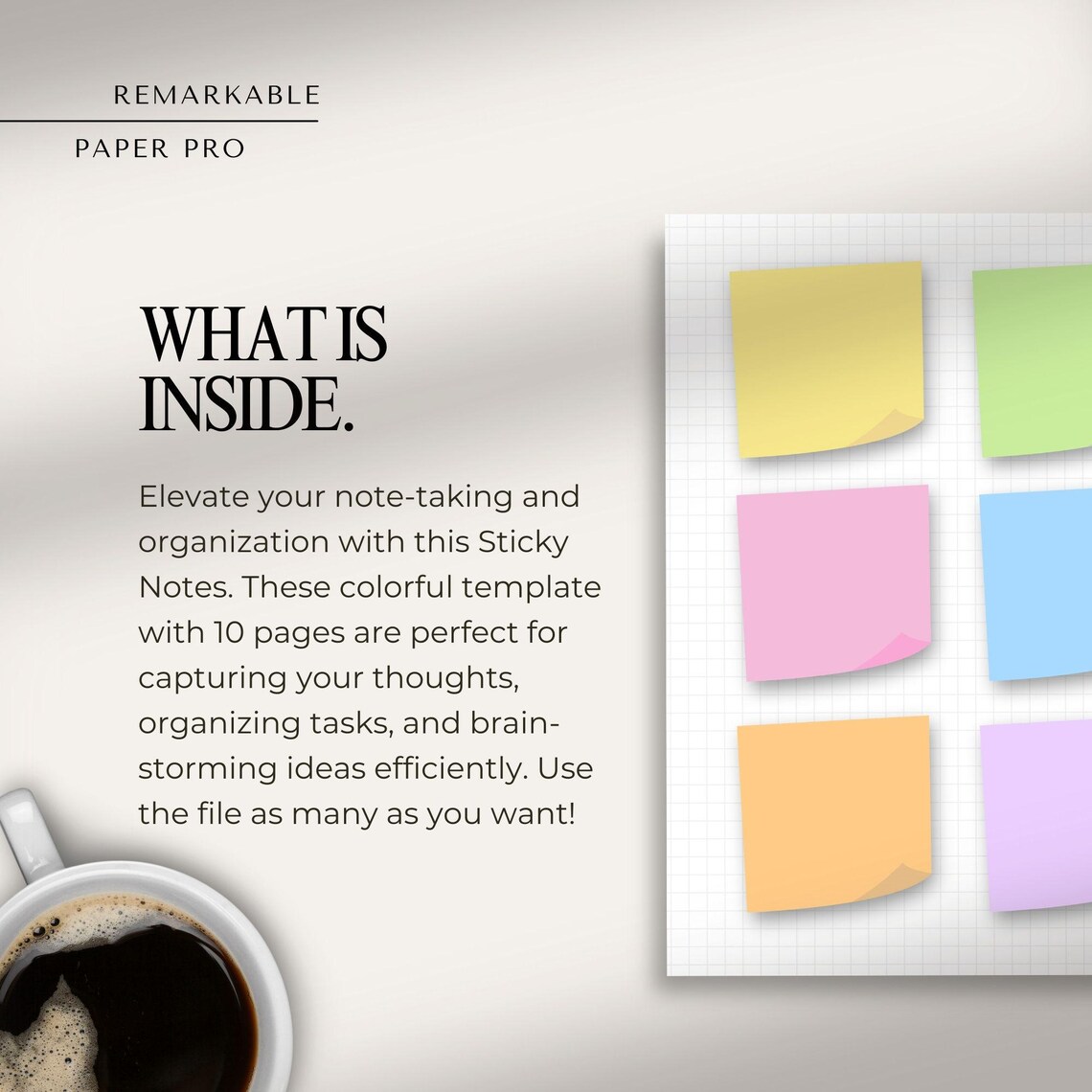 Sticky Notes for Remarkable Paper Pro | Digital Sticky Notes | Post It ...