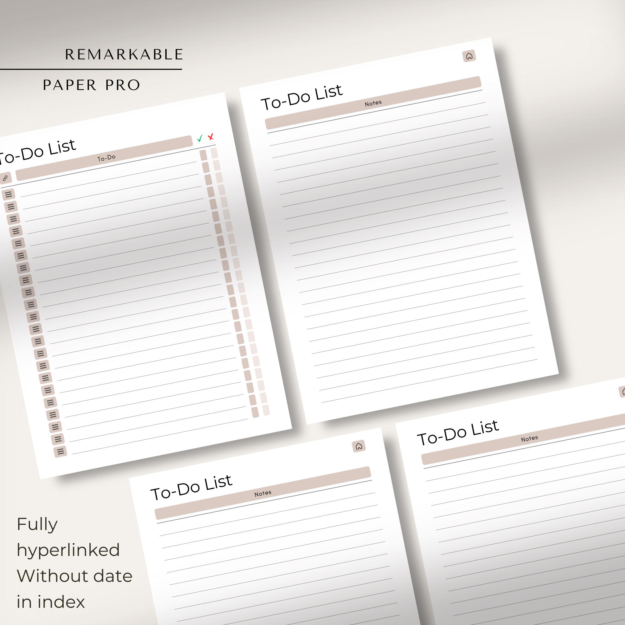 To-do List for Remarkable Paper Pro | Remarkable Task Tracker ...