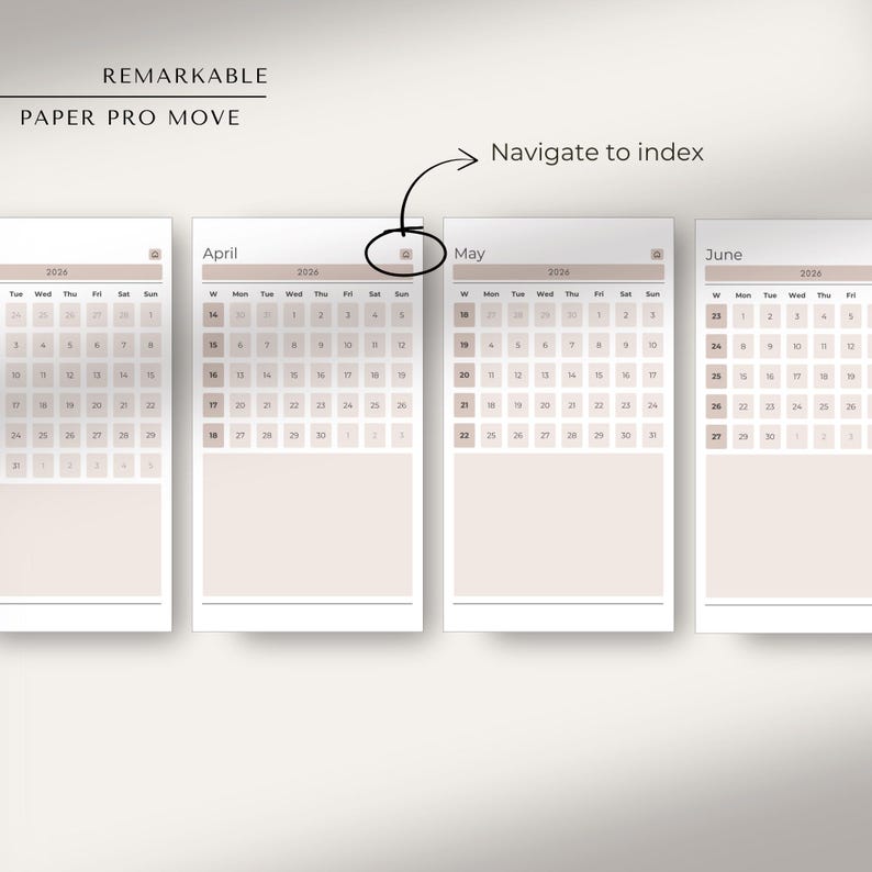 2026 Calendar for Remarkable Paper Pro Move | Remarkable Calendar ...
