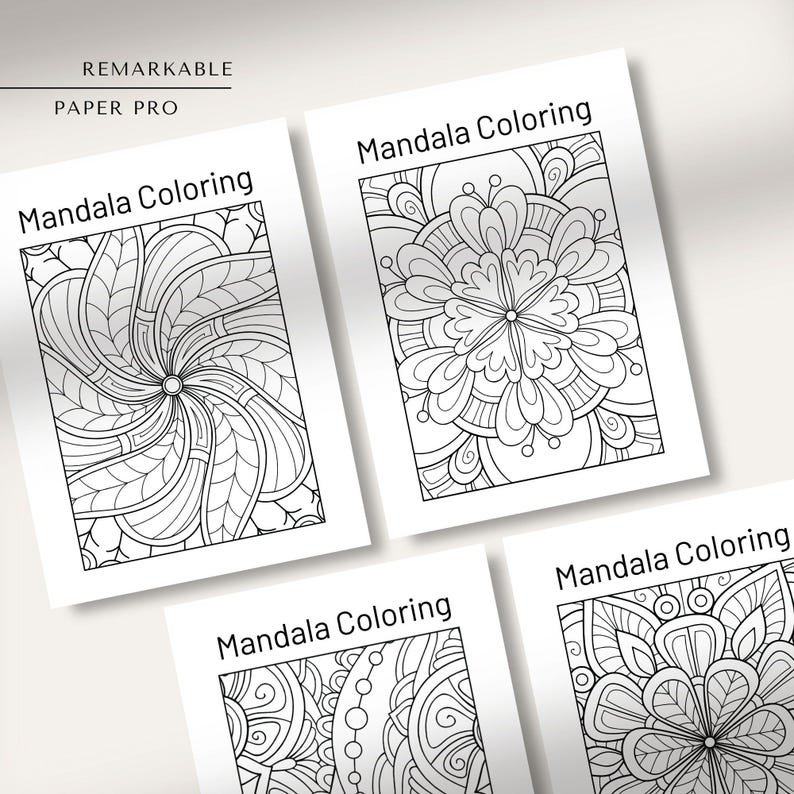 Mandala Coloring Book for Remarkable Paper Pro | Coloring Pages for ...