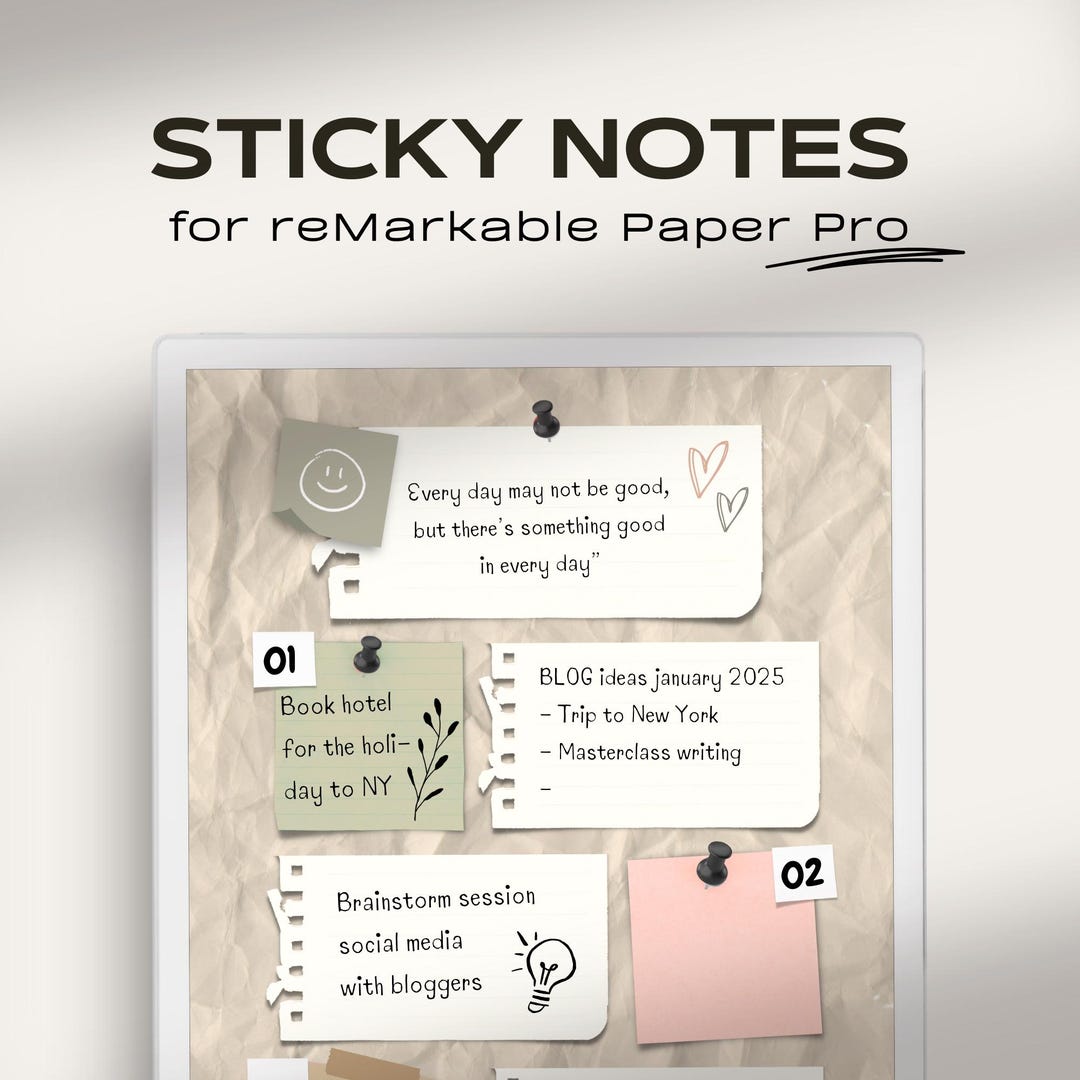 Sticky Notes for Remarkable Paper Pro | Digital Sticky Notes | Post It ...