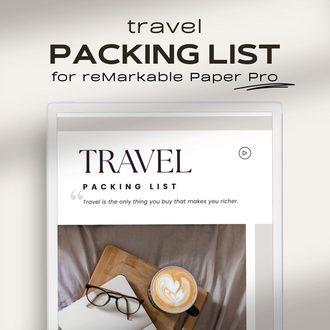 Travel Packing List Remarkable Paper Pro | Vacation Planner | Travel ...