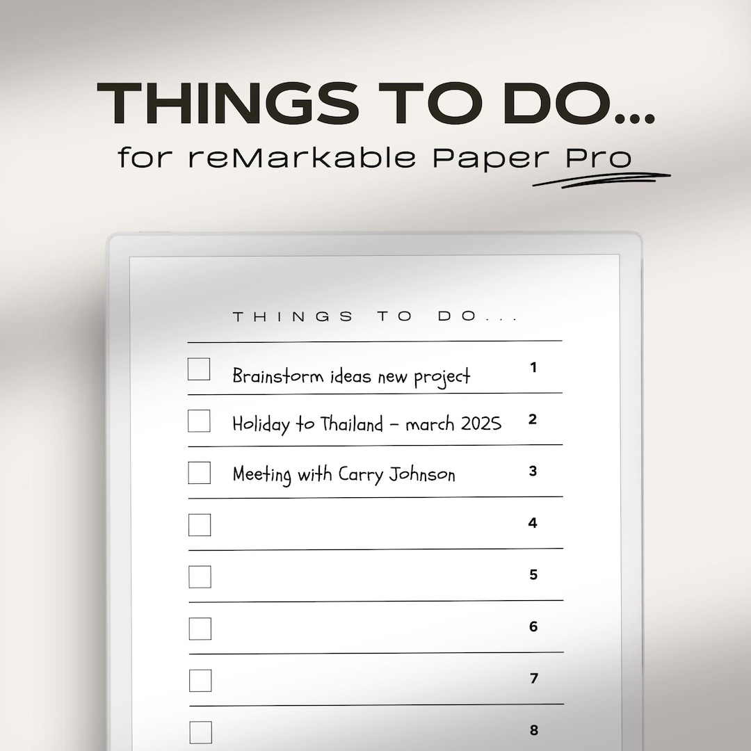 To-do List for Remarkable Paper Pro | Remarkable Task Tracker ...