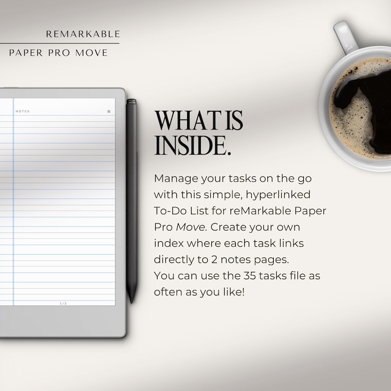 To-do List for Remarkable Paper Pro Move | Remarkable Task Tracker ...