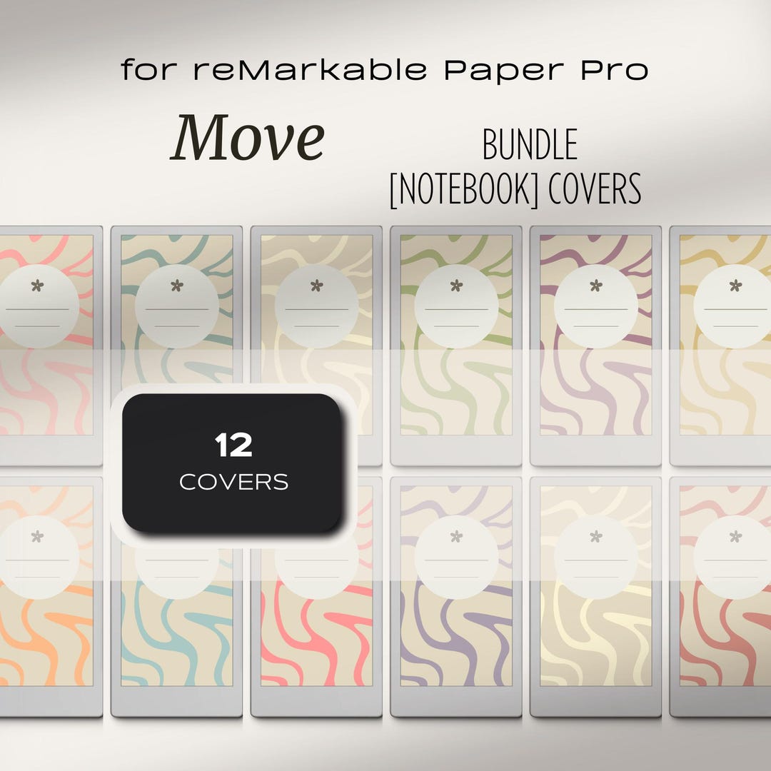 Notebook Covers for Remarkable Paper Pro Move | Notebook Cover Bundle ...