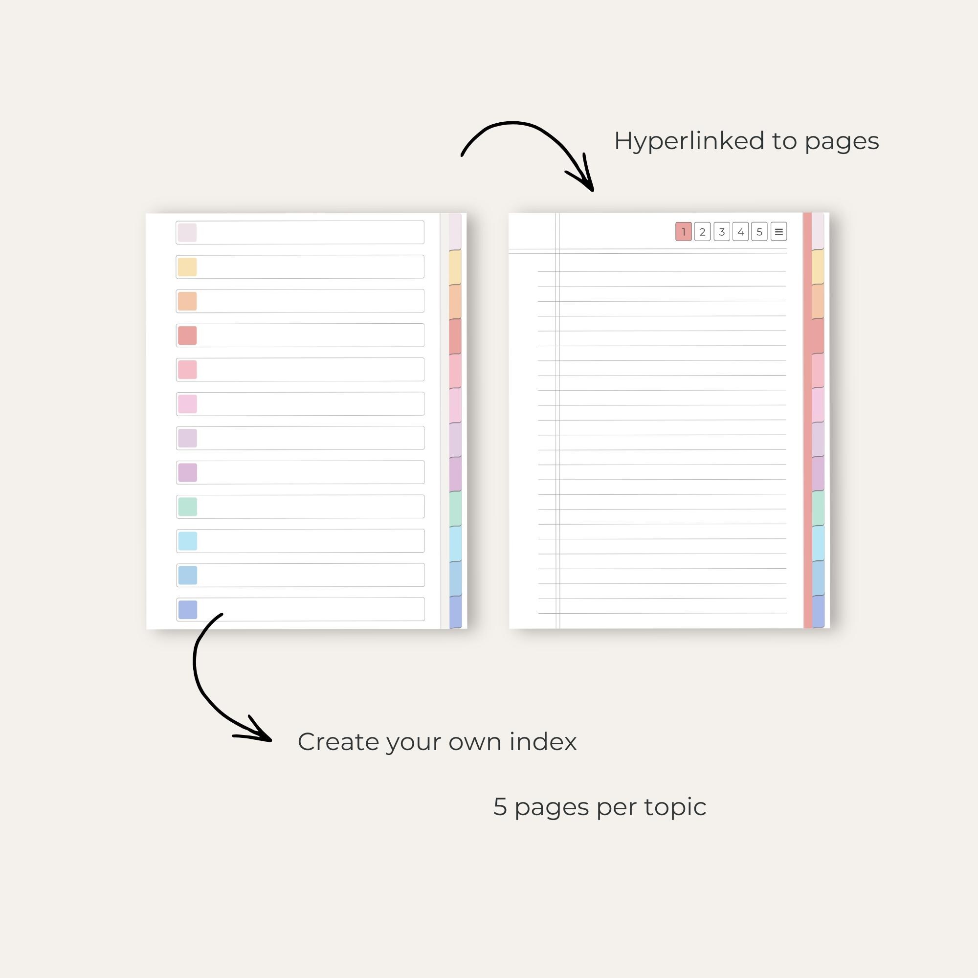 Notebook for Remarkable Paper Pro | Create Your Own Index | Hyperlinked ...