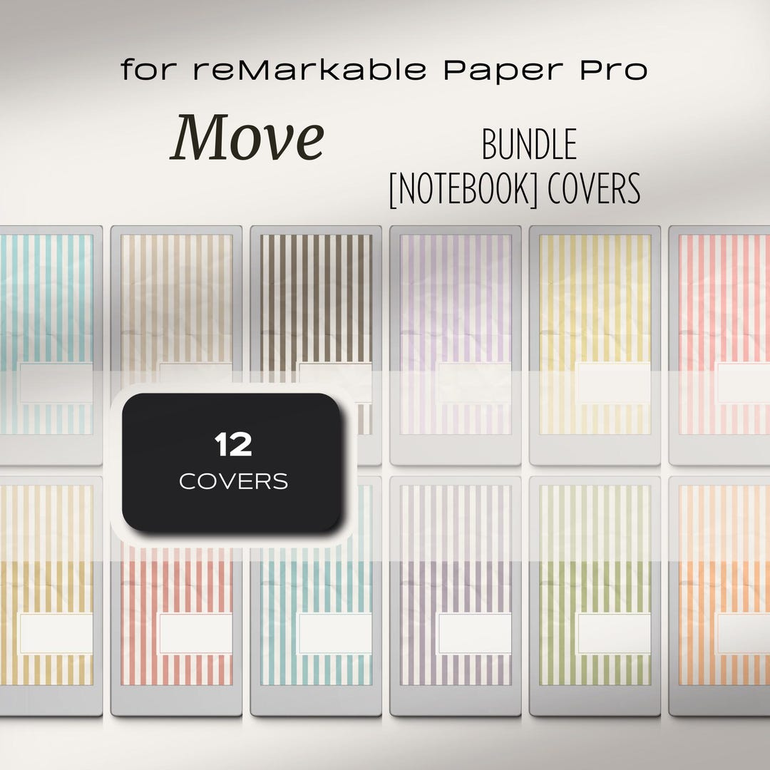 Notebook Covers for Remarkable Paper Pro Move | Notebook Cover Bundle ...