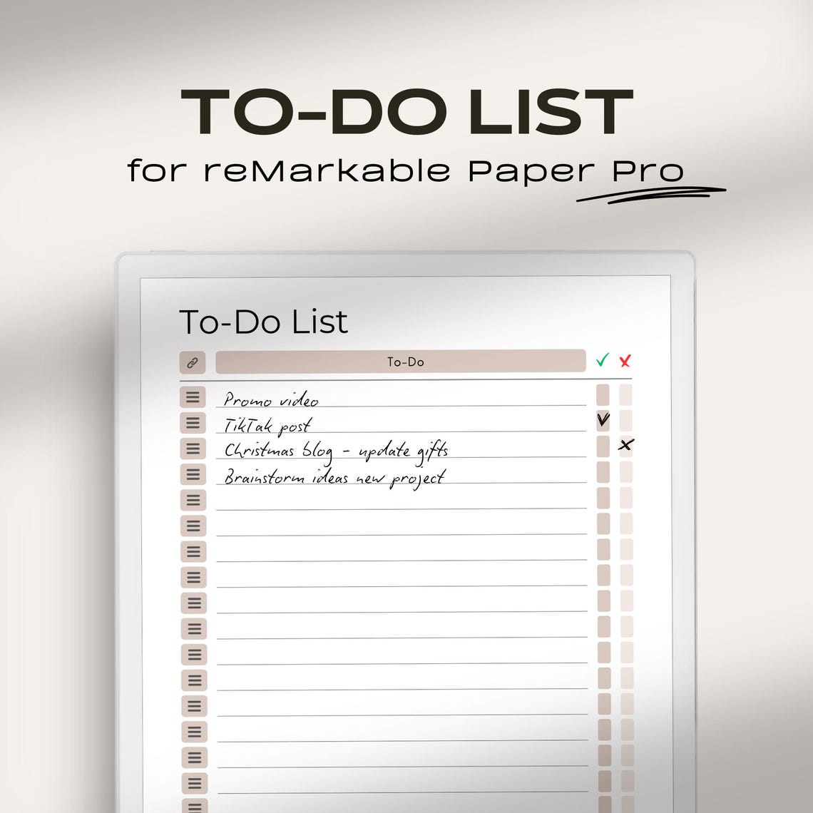 To-do List for Remarkable Paper Pro | Remarkable Task Tracker ...