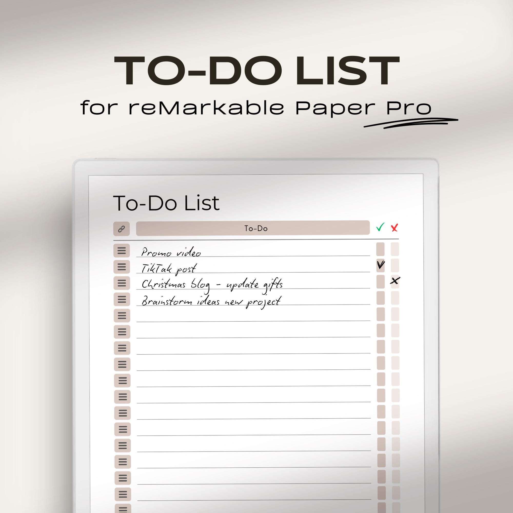 To-do List for Remarkable Paper Pro | Remarkable Task Tracker ...