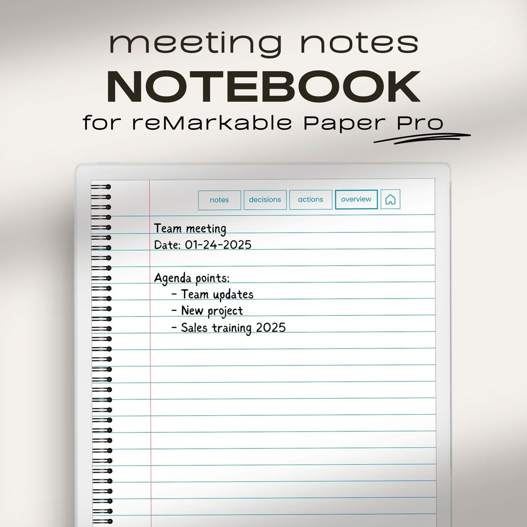 Meeting Notes for Remarkable Paper Pro | Make Your Own Index ...