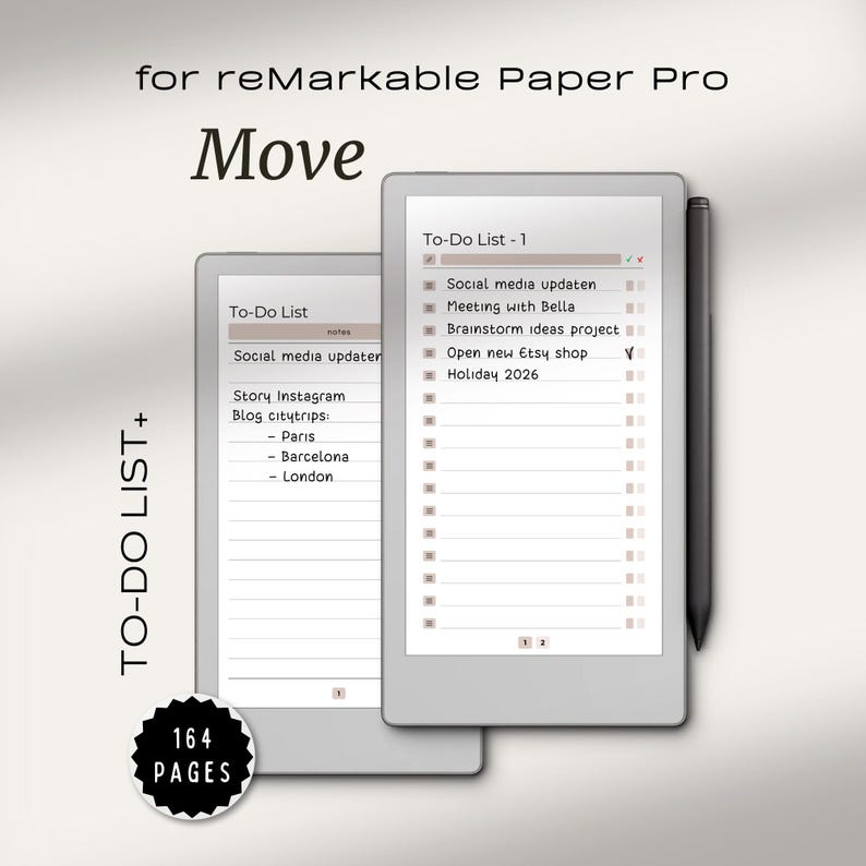 To-do List for Remarkable Paper Pro Move | Remarkable Task Tracker ...