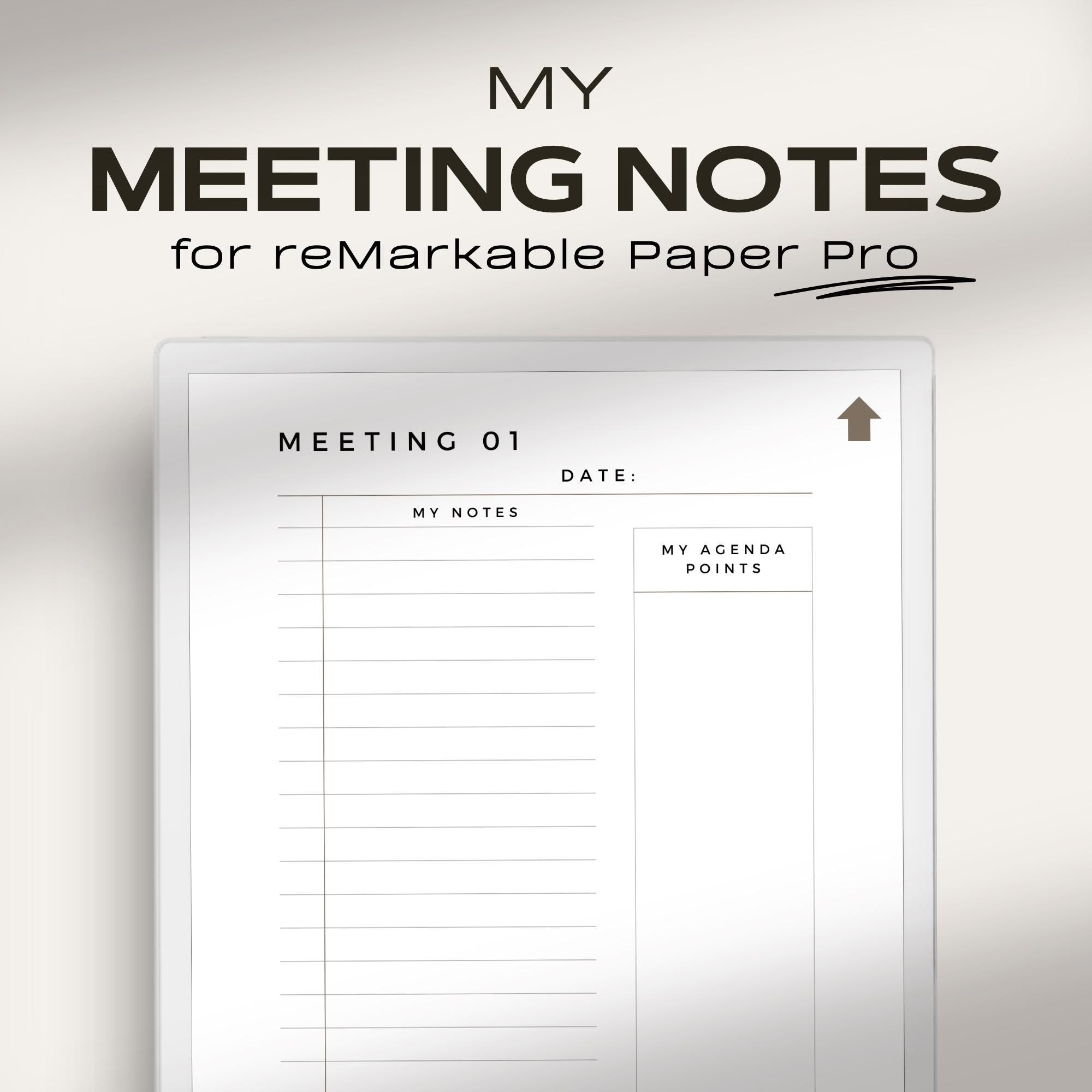 My Meeting Notes for Remarkable Paper Pro | Make Your Own Index for 30 ...