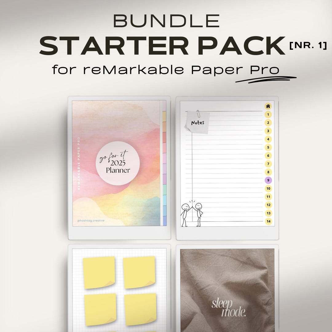 Remarkable Paper Pro Template Starter Pack [1] | Remarkable Bundle ...