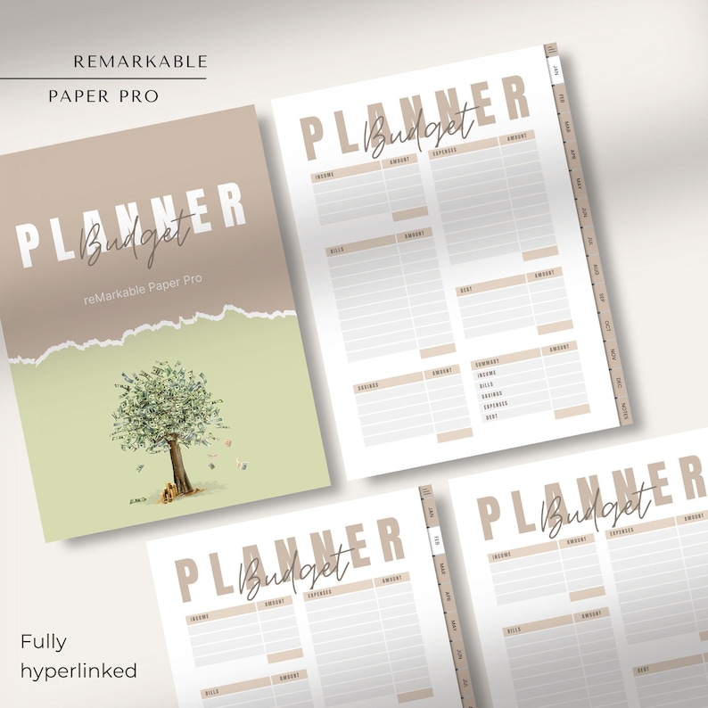 Budget Planner for Remarkable Paper Pro | Digital Monthly Budget ...