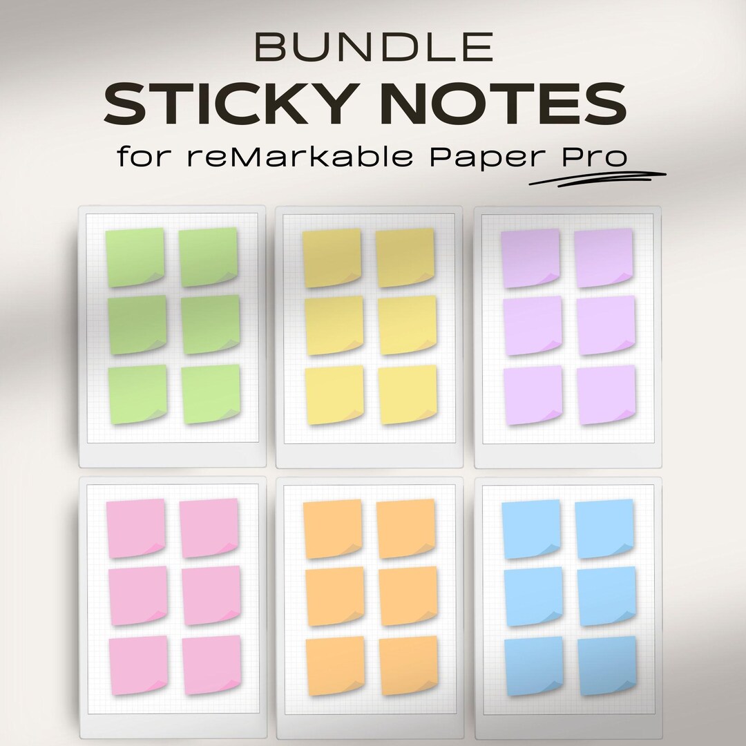Sticky Notes Bundle for Remarkable Paper Pro | Digital Sticky Notes ...