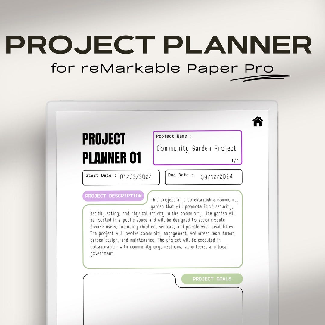 Project Planner for Remarkable Paper Pro | Make Your Own Index for 30 ...