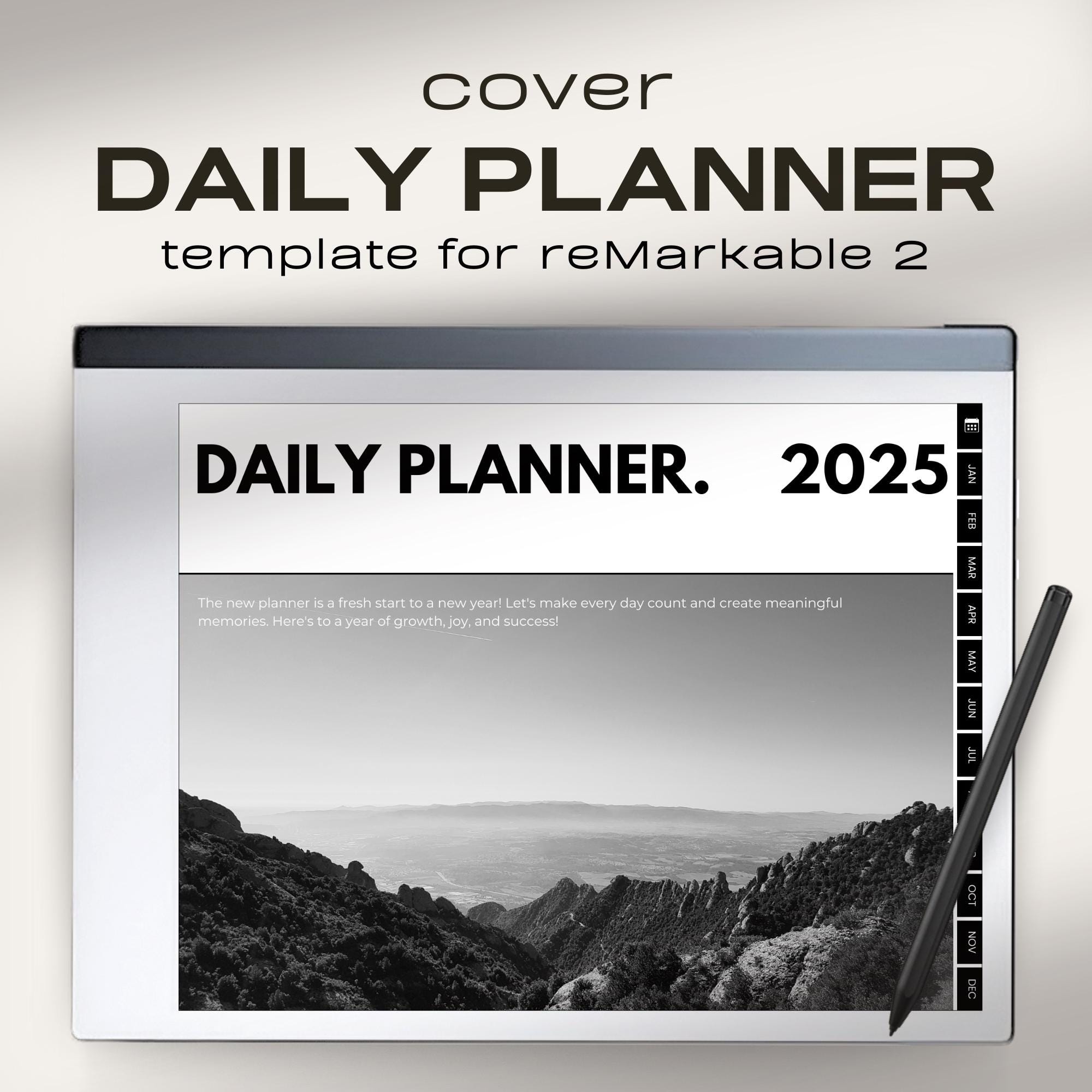 2025 Daily Planner for Remarkable 2 | Fully Hyperlinked Year Planner ...