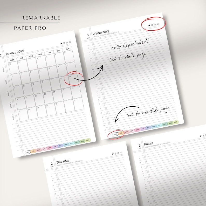 Remarkable Paper Pro Planner Templates | Daily Planner Pro 2025 ...