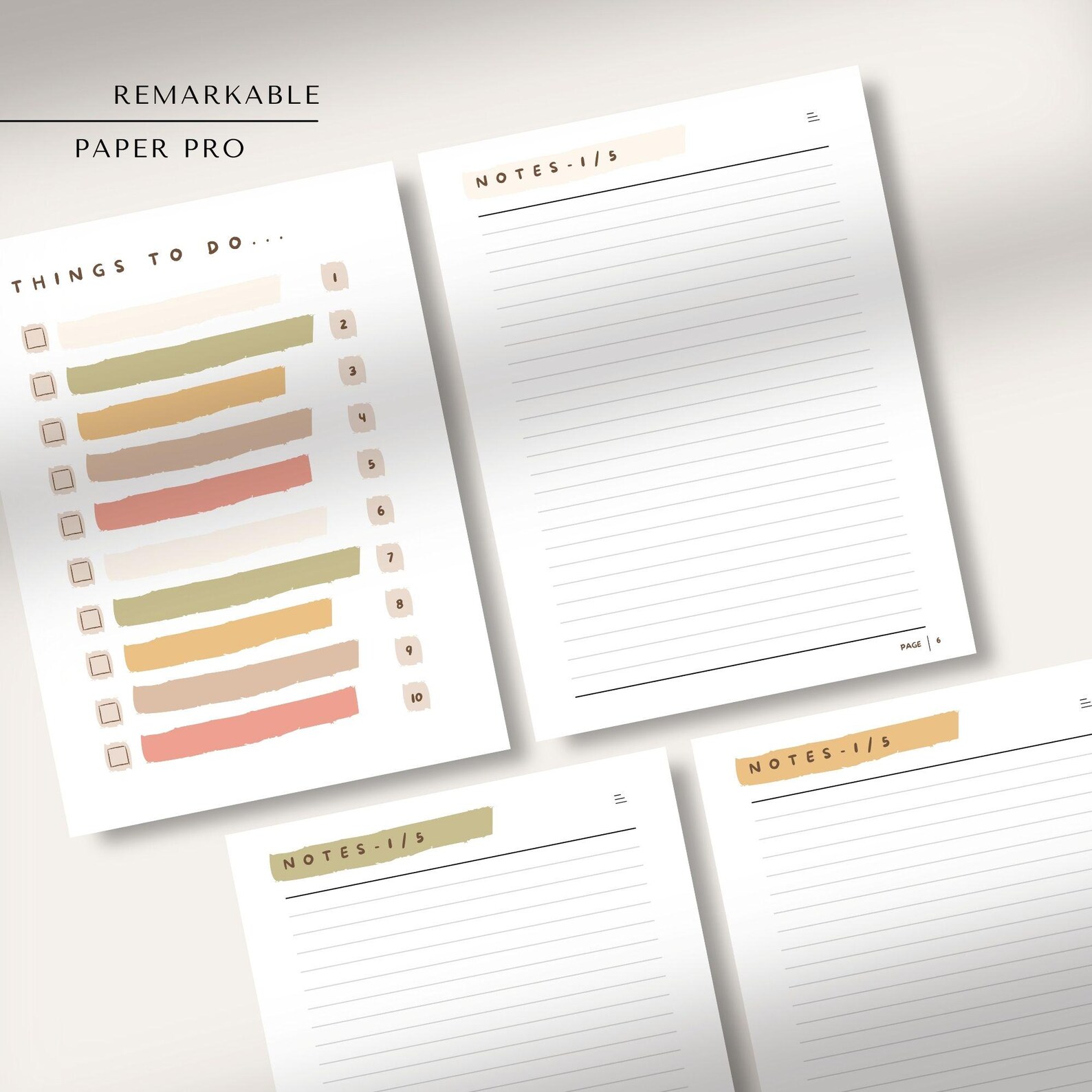 Notes/to-do Templates for Remarkable Paper Pro | Make Your Own Index ...