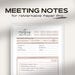 Meeting Notes for Remarkable Paper Pro | Remarkable Template ...