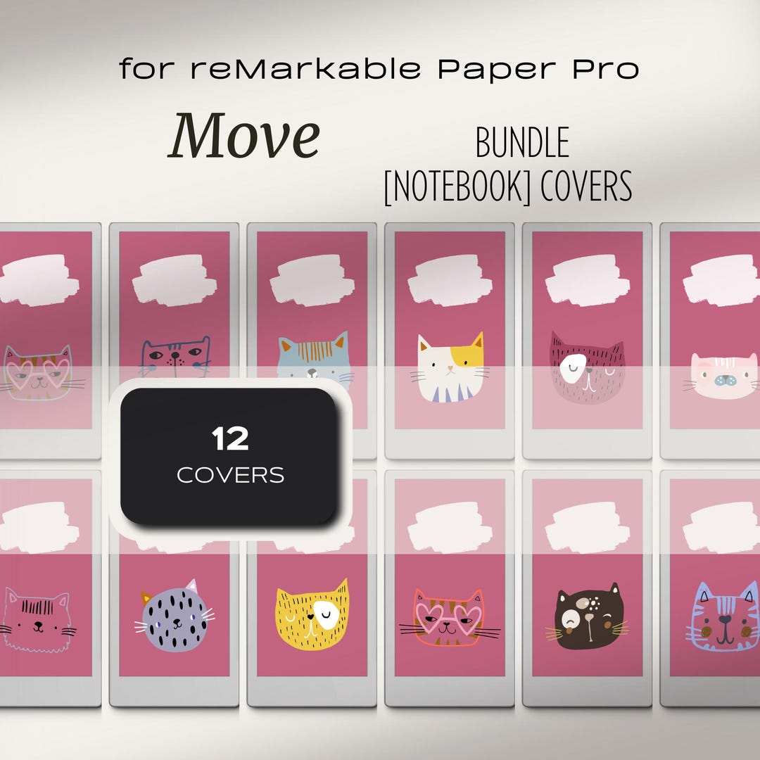 Notebook Covers for Remarkable Paper Pro Move | Notebook Cover Bundle ...