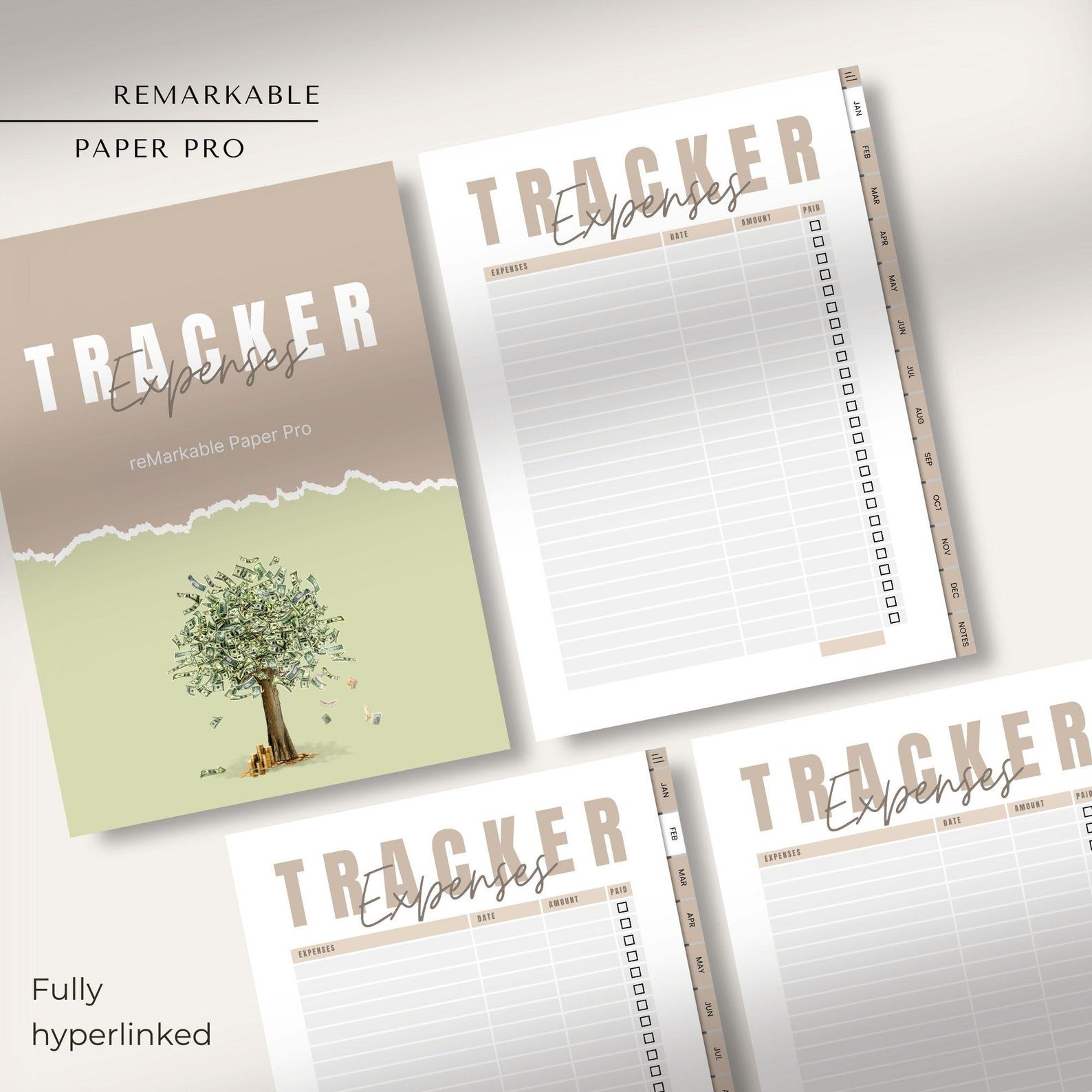 Expenses Tracker for Remarkable Paper Pro | Digital Monthly Budget ...