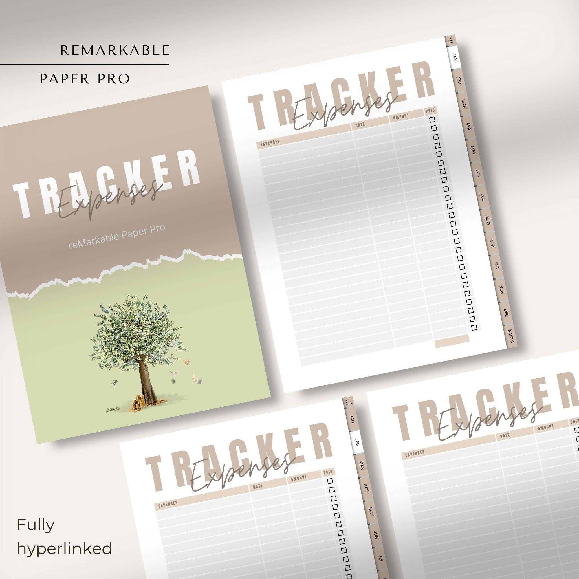 Expenses Tracker for Remarkable Paper Pro | Digital Monthly Budget ...