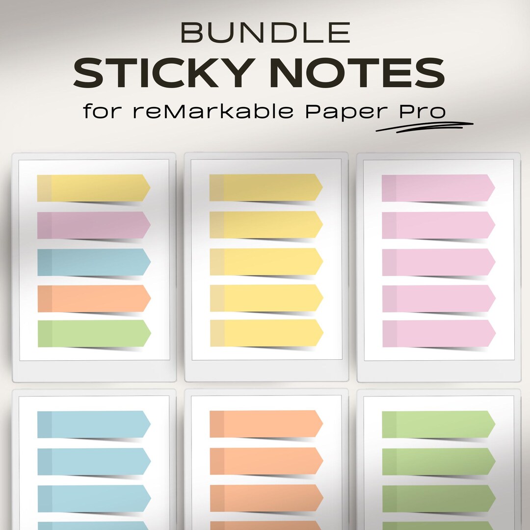 Sticky Notes Bundle for Remarkable Paper Pro | Remarkable Templates ...