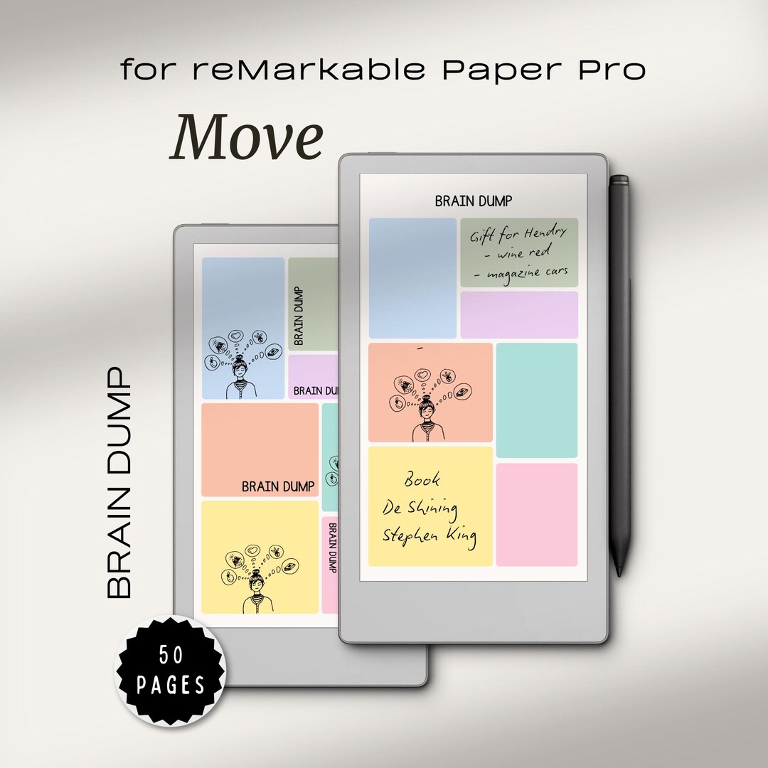 Brain Dump for Remarkable Paper Pro Move | Idea Planner | Note Taking ...