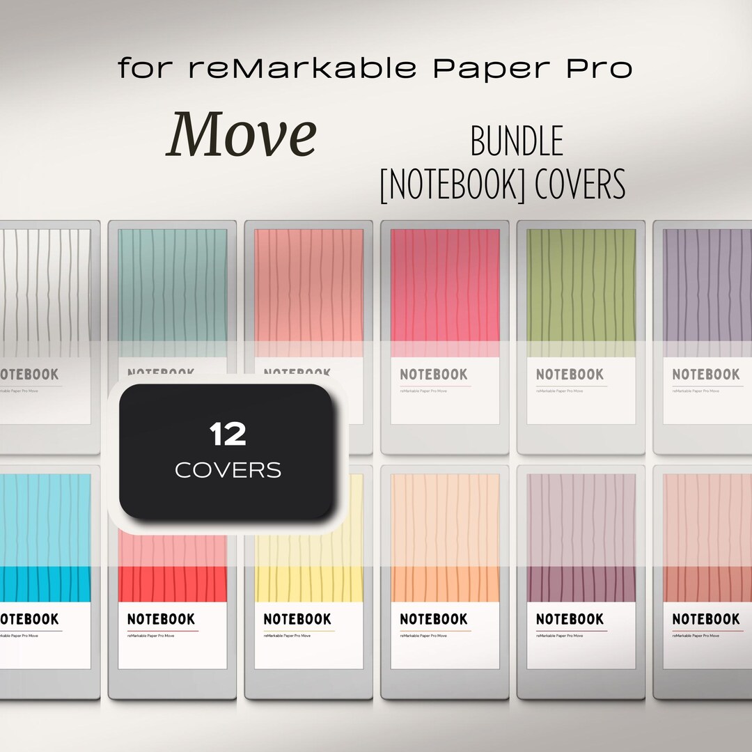Notebook Covers for Remarkable Paper Pro Move | Notebook Cover Bundle ...