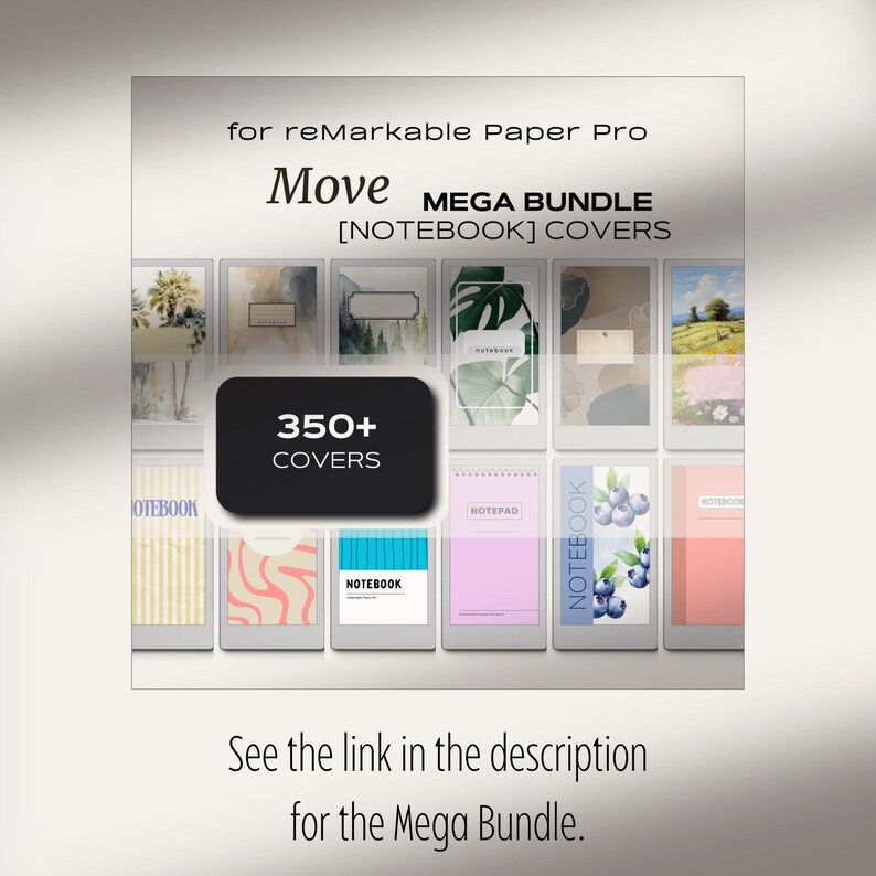 Notebook Covers for Remarkable Paper Pro Move | Notebook Cover Bundle ...