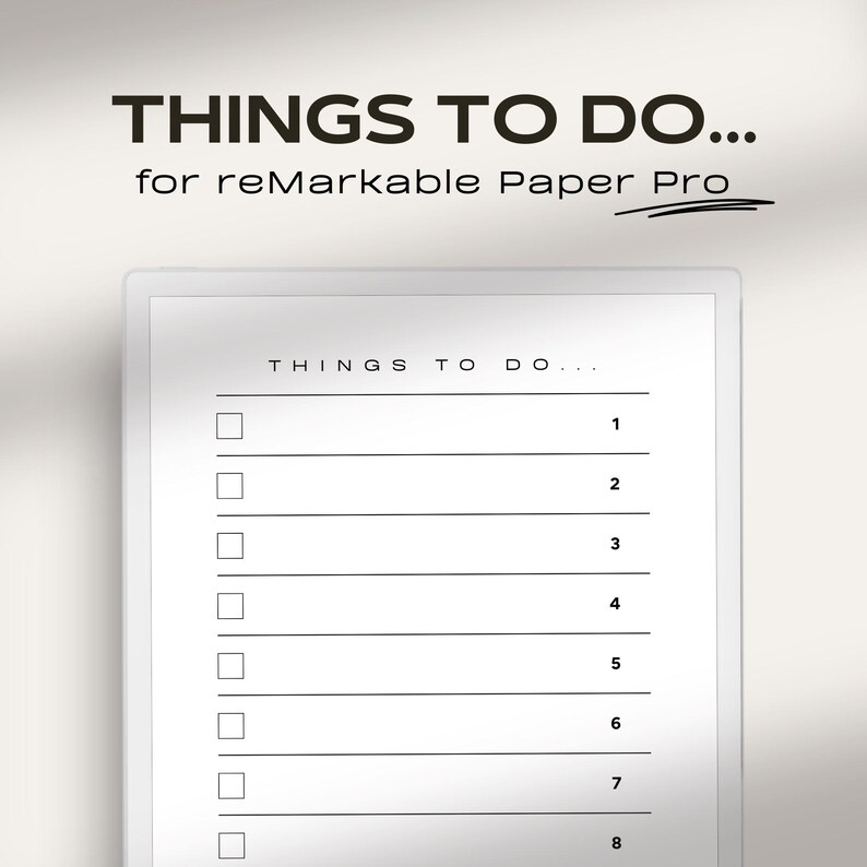 To-do List for Remarkable Paper Pro | Remarkable Task Tracker ...