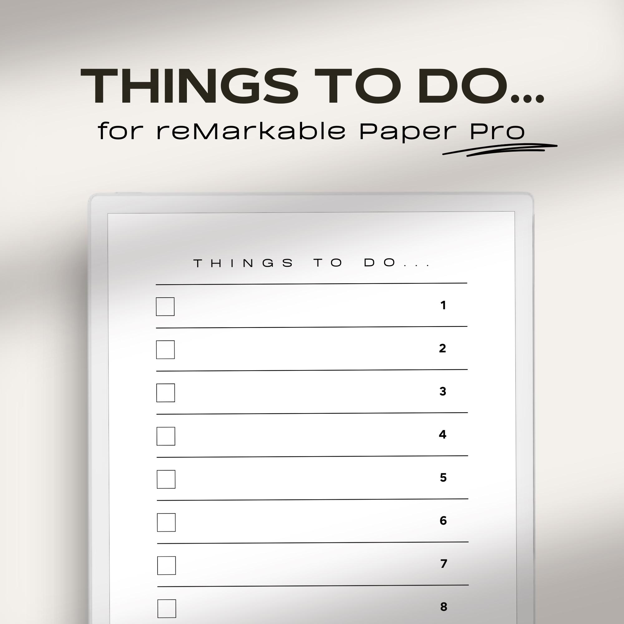 To-do List for Remarkable Paper Pro | Remarkable Task Tracker ...